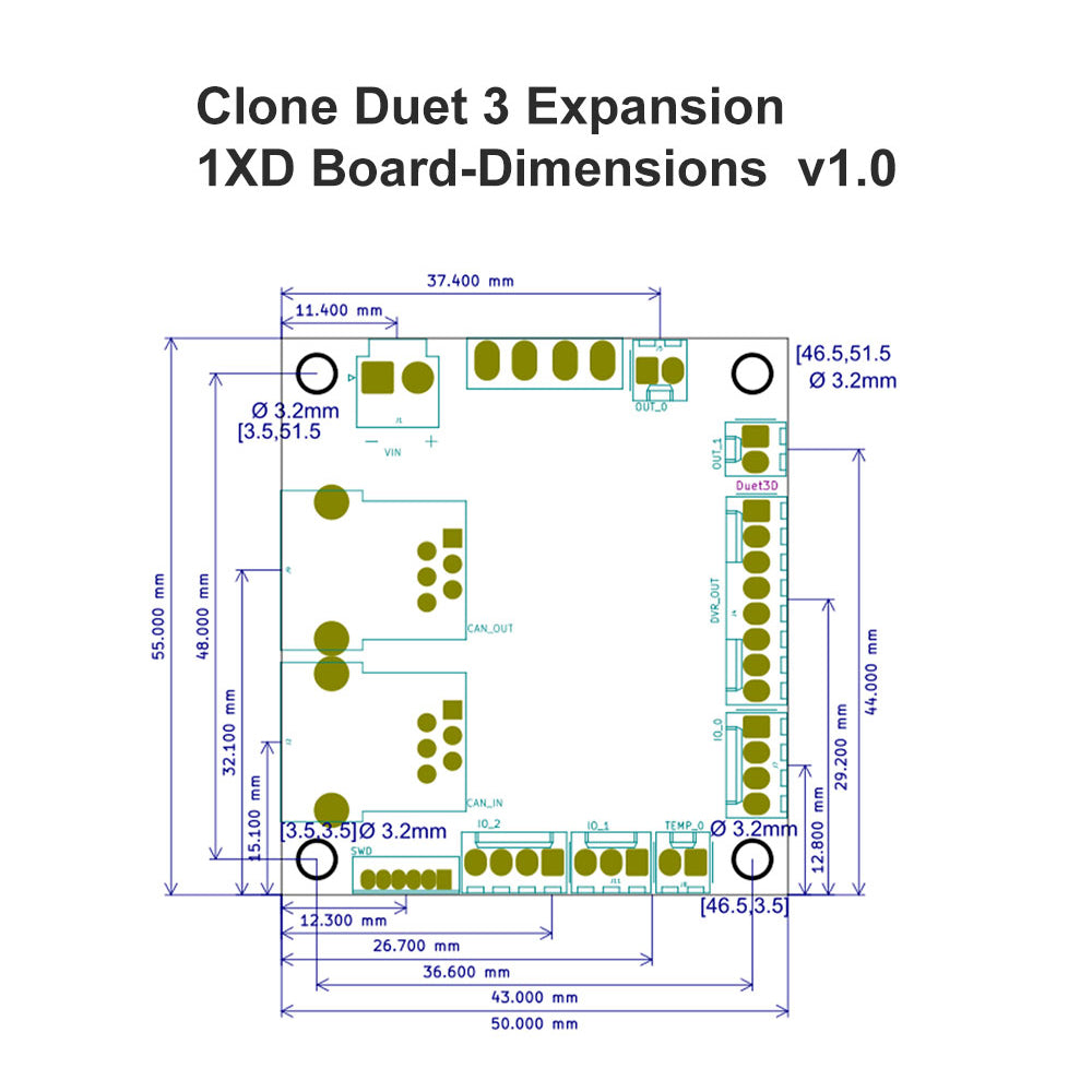 FYSETC Clone Duet 3 Expansion Board 1XD A CAN-FD Connected Expansion B