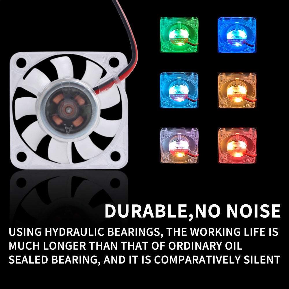FYSETC Cooling Fan LED RGB Light 4010 24V Hydraulic Bearing for Voron