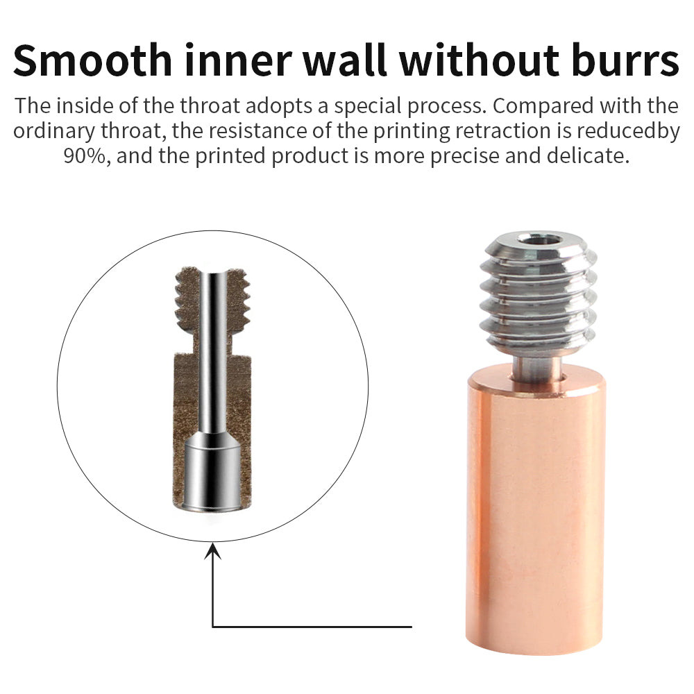 FYSETC All Metal Throat Bi-Metal Heat Break Titanium Alloy Throat Smoo ...