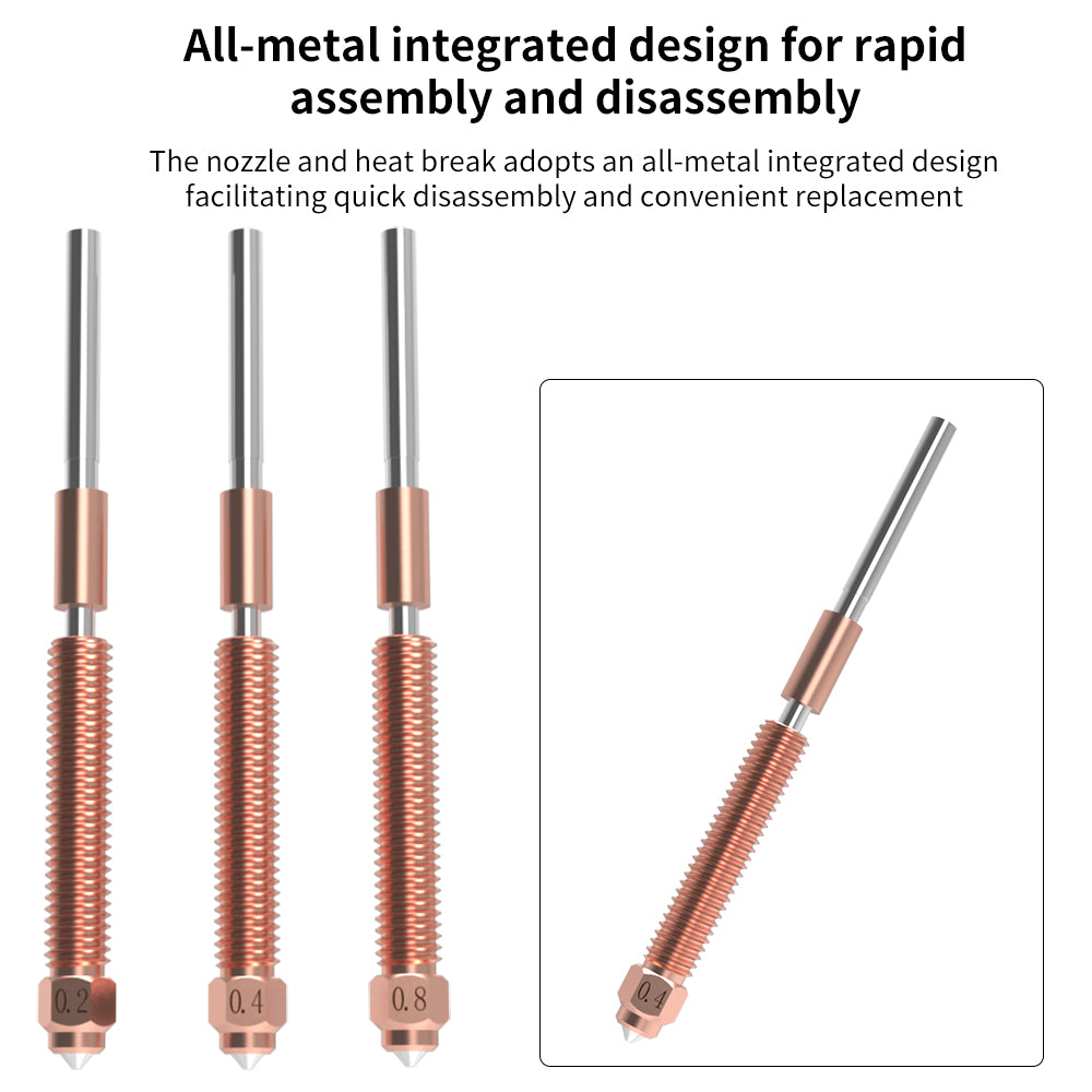 For Creality K2 Plus Upgraded Quick-Swap Nozzle 0.2mm 0.4mm 0.8mm Hard ...