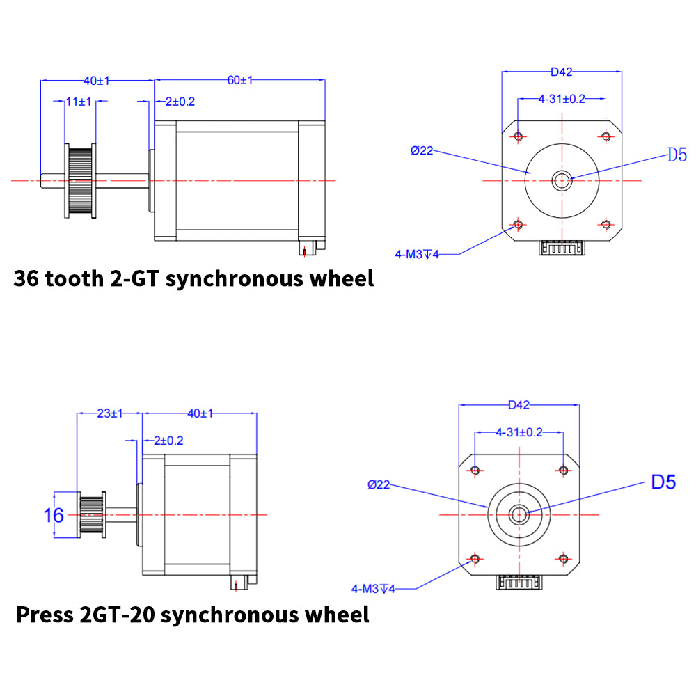 For Creality K1/K1C/K1 MAX 42-40 and 42-60 Stepper Motor Stepper 42 Mo ...
