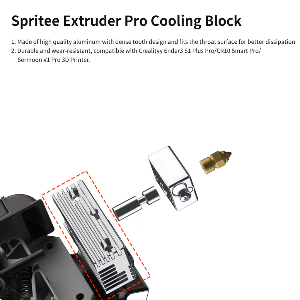 FYSETC Sprite Extruder Pro Cooling Block 41mm*20mm*13mm Heat Sink For ...
