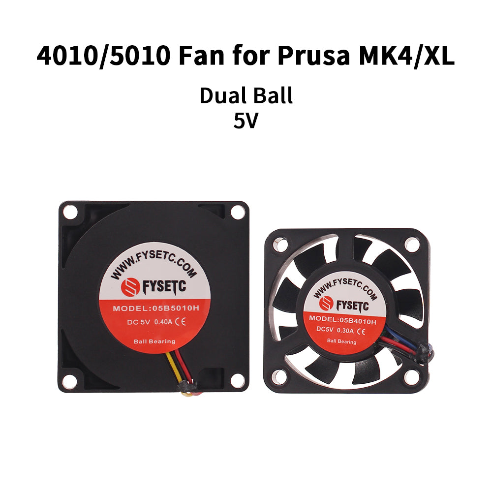 For Prusa MK4/XL 4010 5010 Fan Turbo Blower Fan Double Ball 5V DC Fans ...