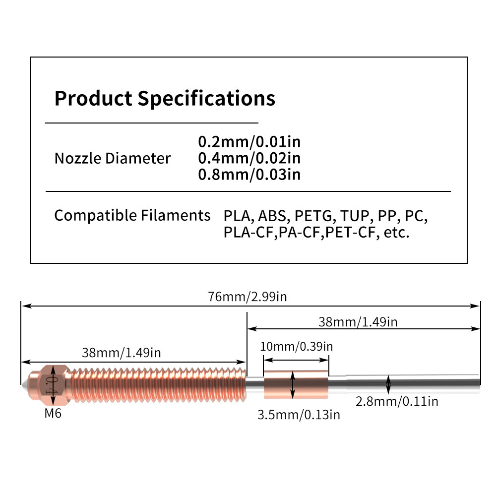 For Creality K2 Plus Upgraded Quick-Swap Nozzle 0.2mm 0.4mm 0.8mm Hard – FYSETC