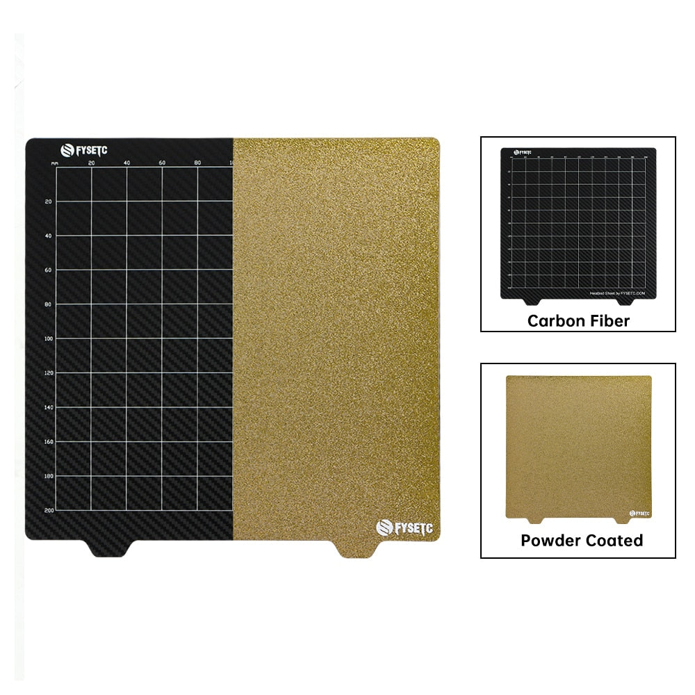 FYSETC PET Dual Carbon Fiber & Textured PEI JANUS BPS-PET PLATE Steel ...