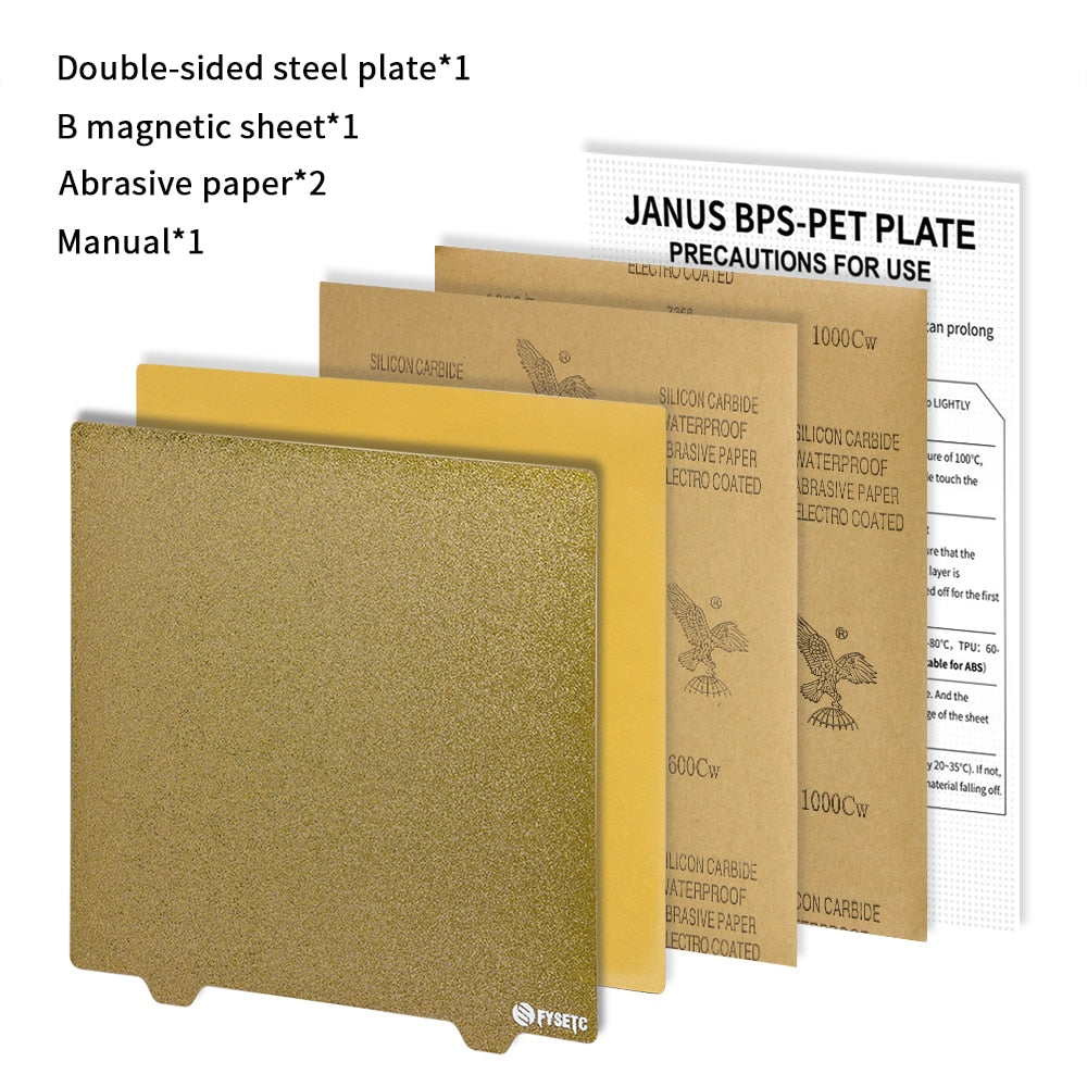 FYSETC PET Dual Carbon Fiber & Textured PEI JANUS BPS-PET PLATE Steel ...